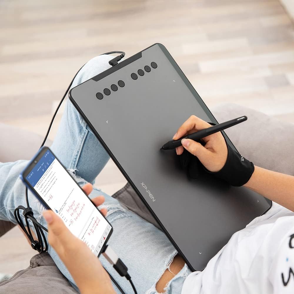 XPPen Updated Deco 01 V3 Drawing Tablet-16384 Levels of Pressure Batte ...