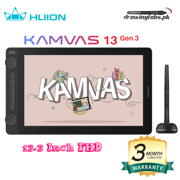 HUION Kamvas 13 (Gen 3) Drawing Tablet with Screen,13.3" Full-laminate ...